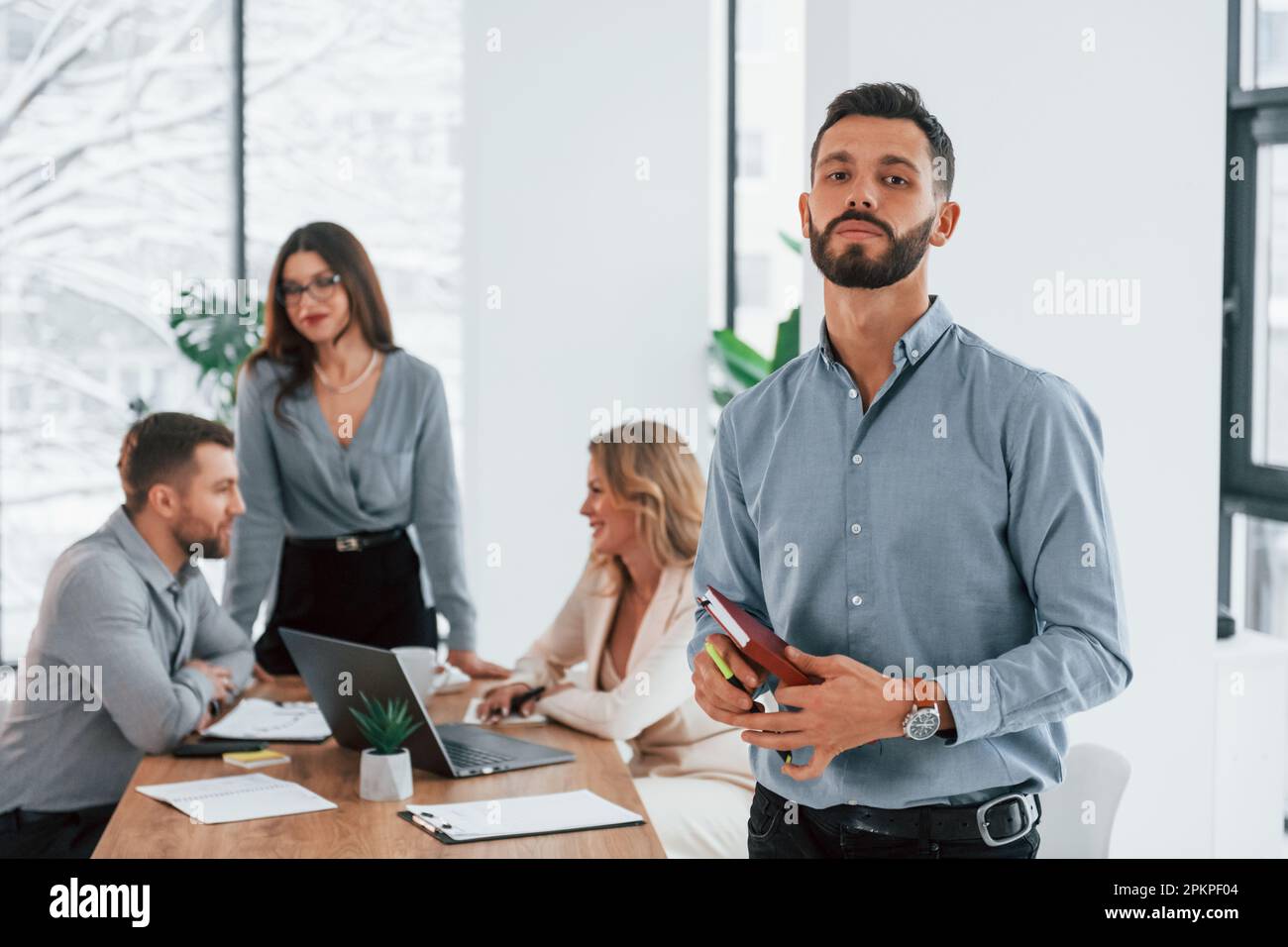 Smart employees. Group of business people that working on the project ...