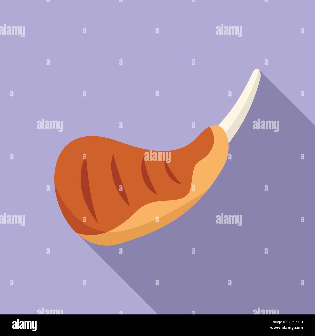 Pork bbq icon flat vector. Grill food. Chicken cook Stock Vector Image ...