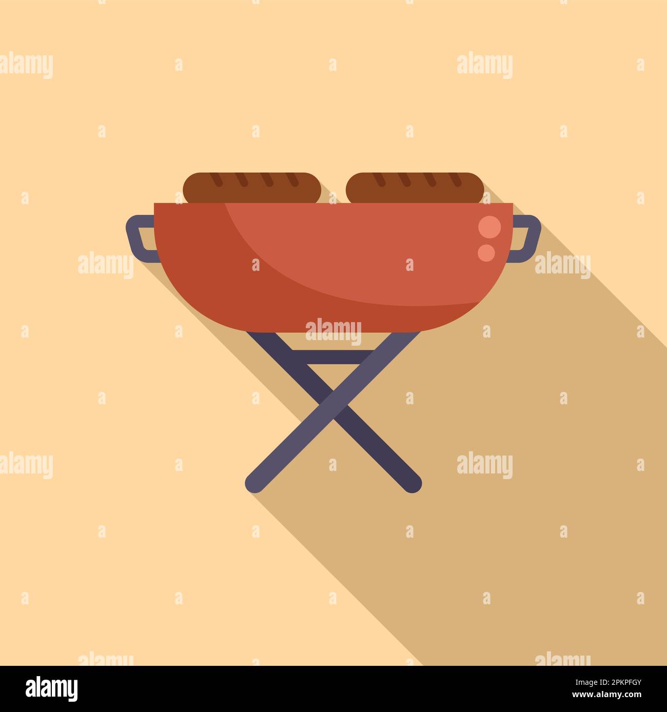 Bbq place icon flat vector. Cook roast. Fire dinner Stock Vector Image ...
