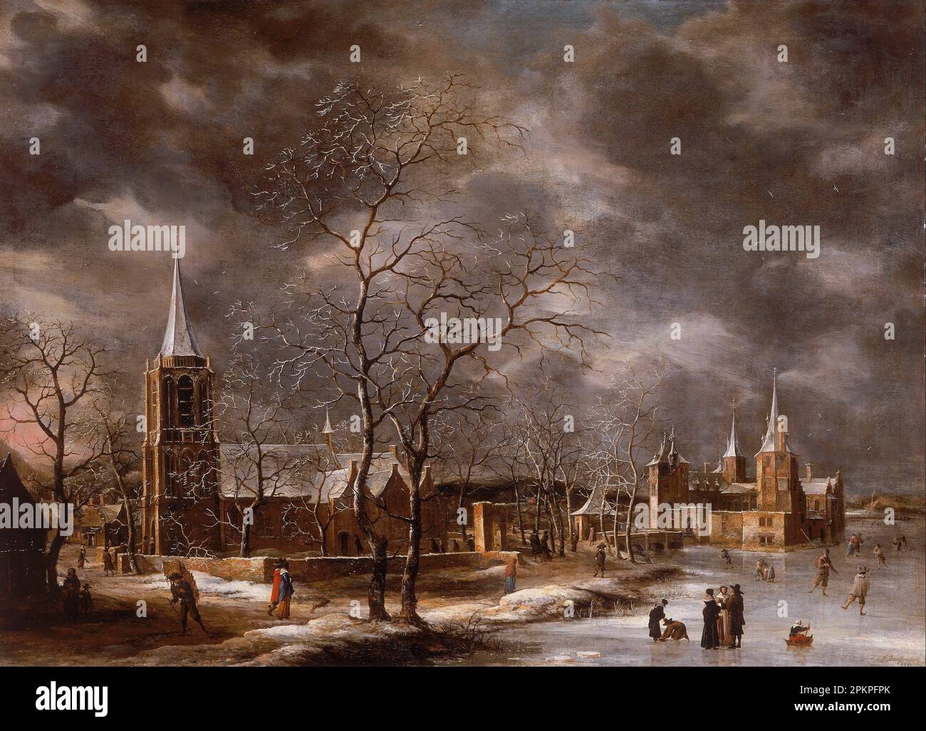 Warmond Castle in a Winter Landscape between 1661 and 1665 by Jan ...