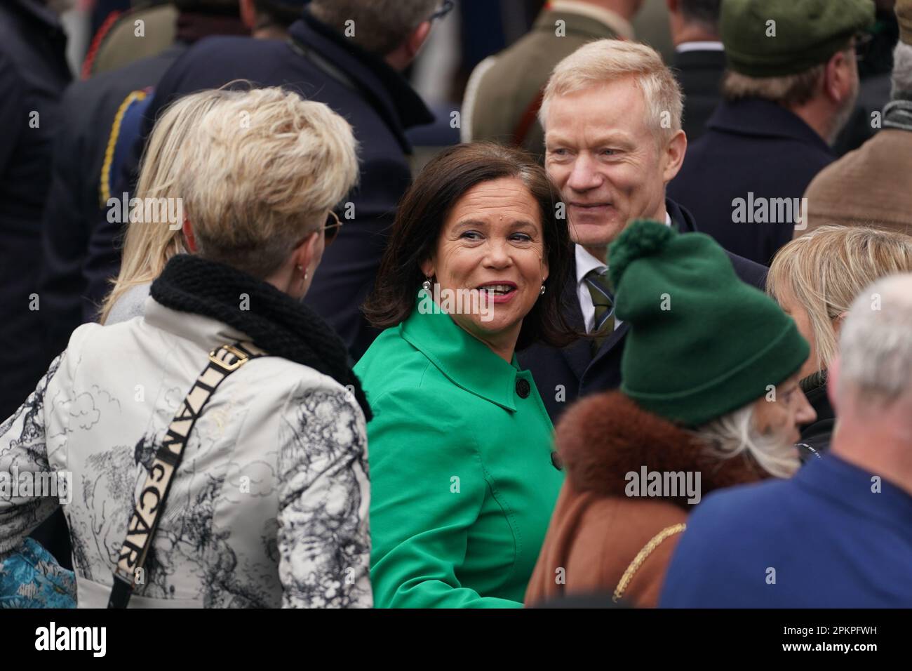 Sinn Fein Party leader Mary Lou McDonald during a ceremony at the GPO ...