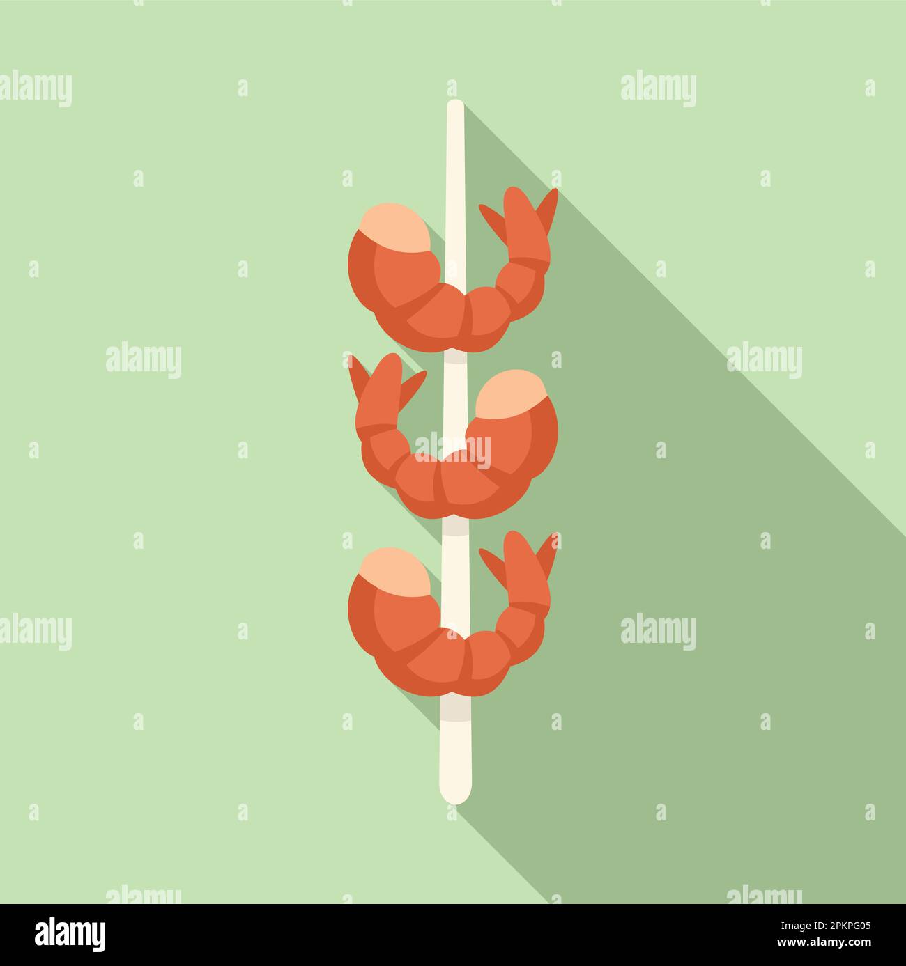 Grilled shrimp icon flat vector. Bbq food. Steak dinner Stock Vector ...