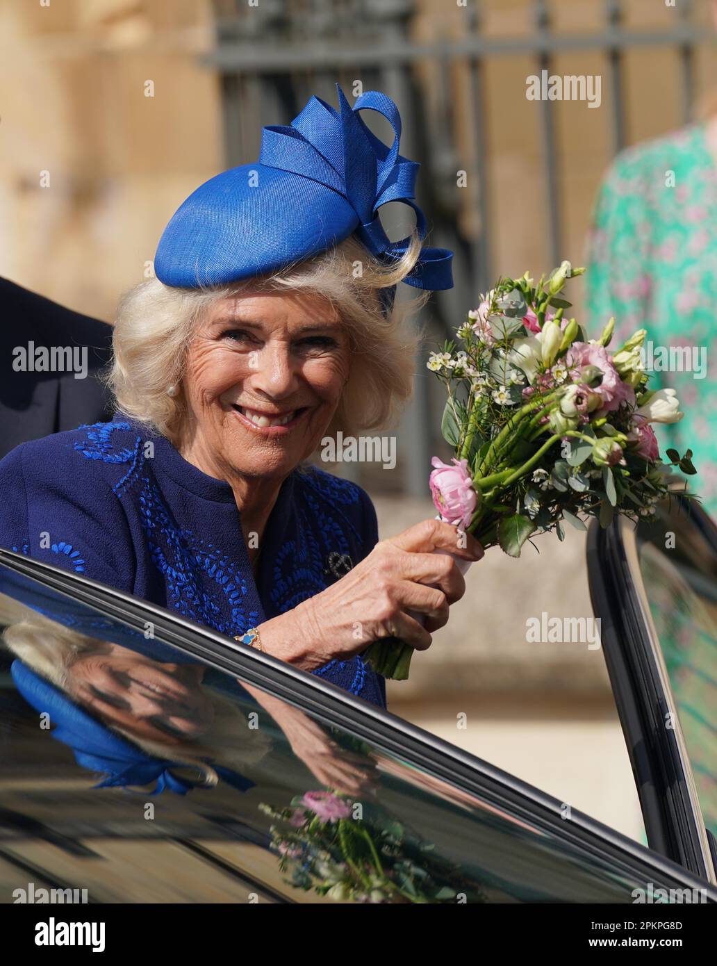 The Queen Consort after attending the Easter Mattins Service at St ...