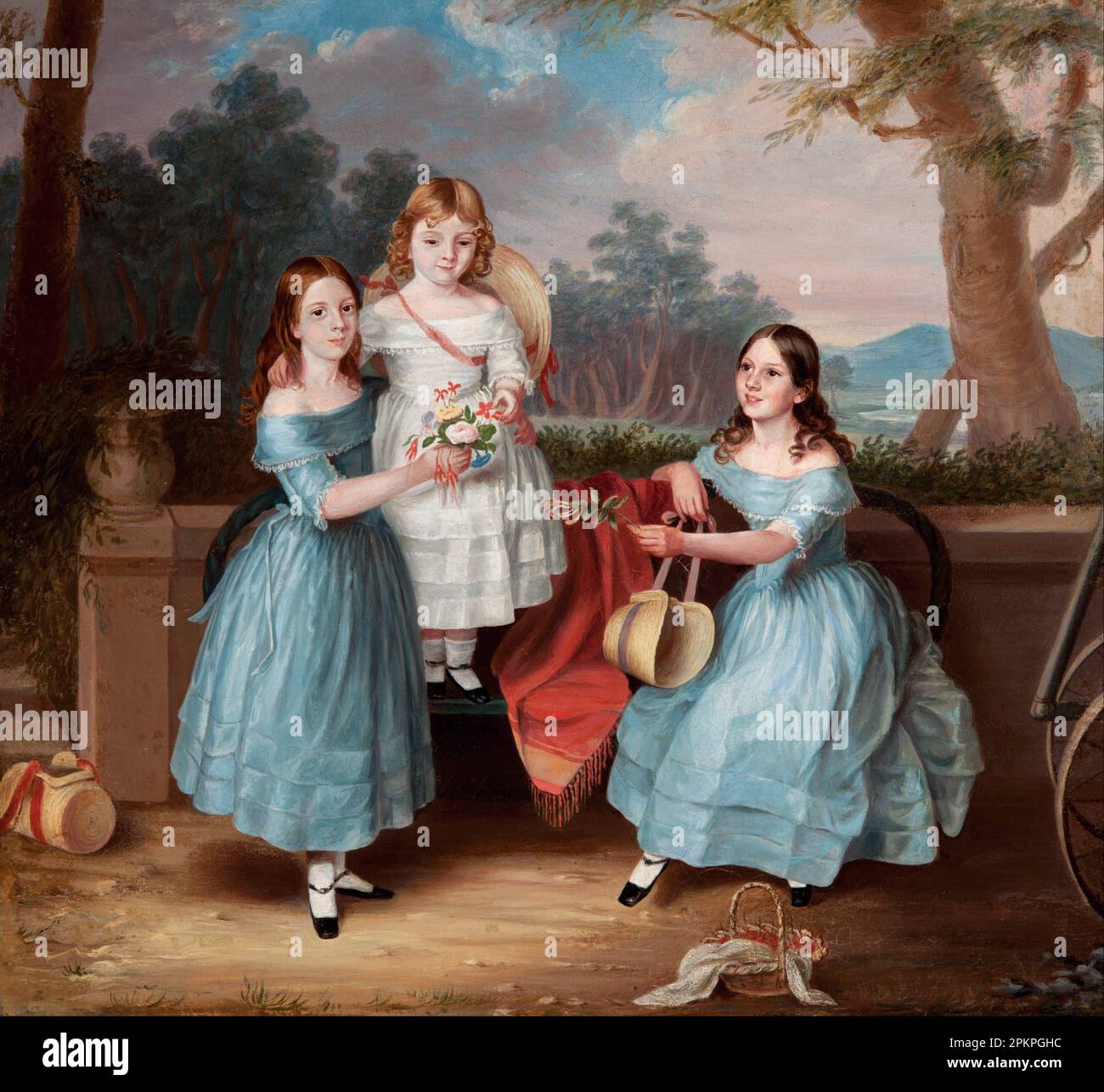 Georgina, Emily and Augusta Rose circa 1848 by Martha Berkeley Stock ...