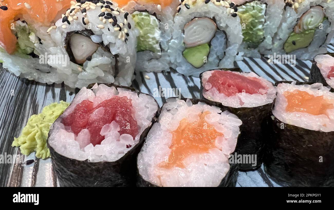Typical Japanese food called Sushi Stock Photo - Alamy