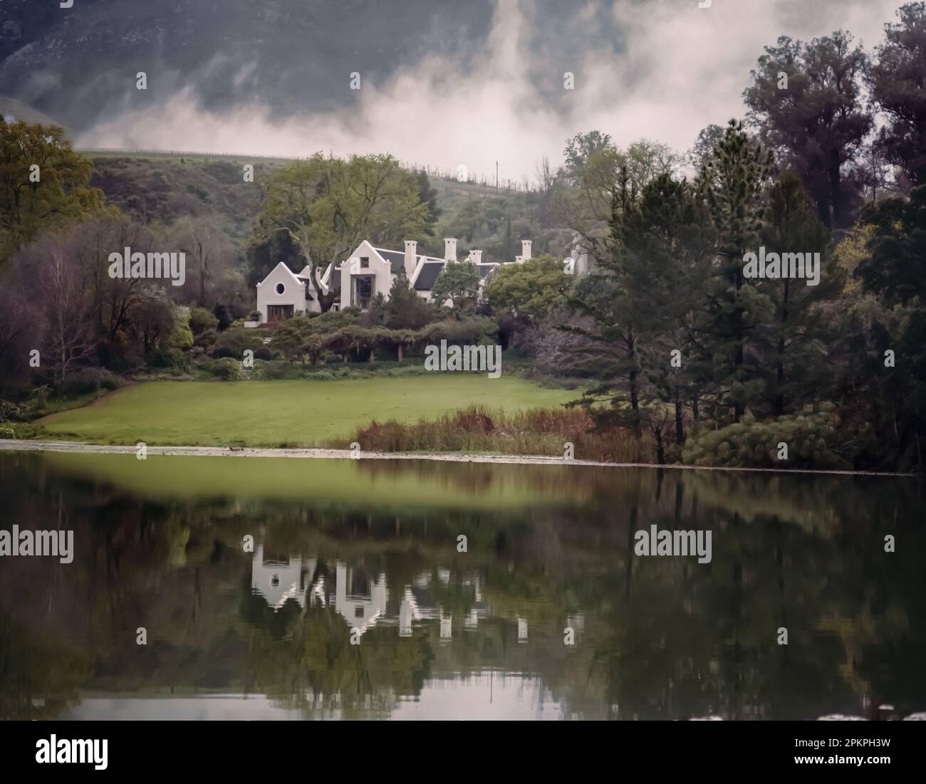 The entrance hall of the residence house on Tokara Wine Estate on the ...