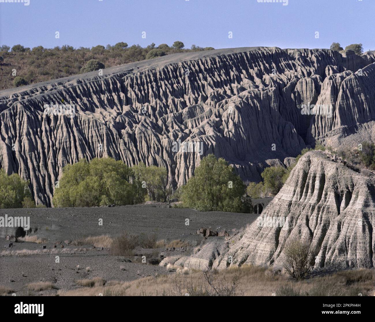 An eroded and abandoned diamond mine dump stand near Barkley East, a ...