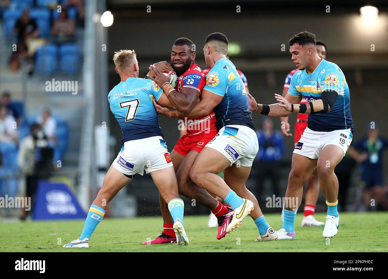 Mikaele Ravalawa of the Dragons in action during the NRL Round 6 match ...