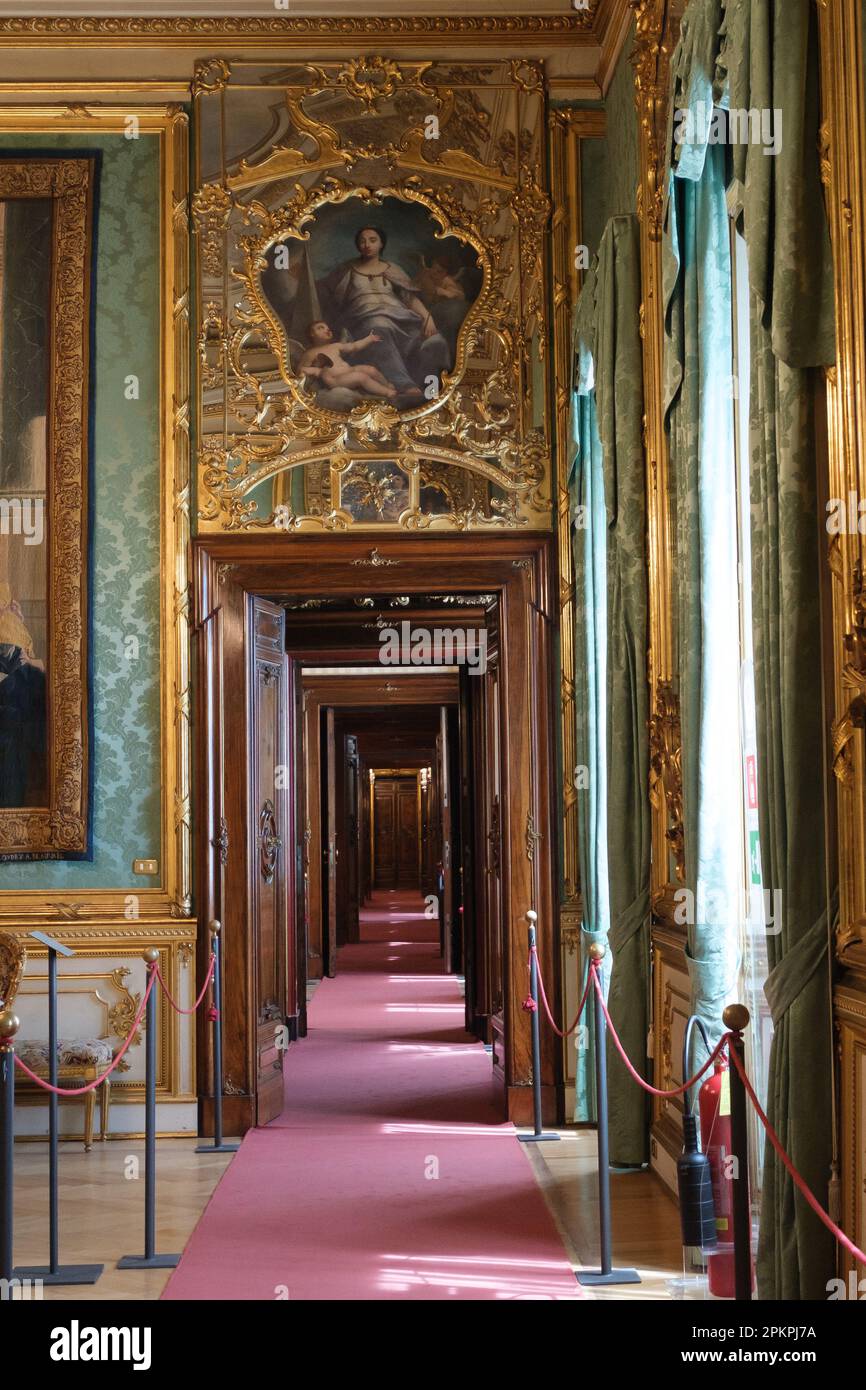 Rome, Italy. 07th Apr, 2023. A view of Hallways at the Quirinal Palace ...