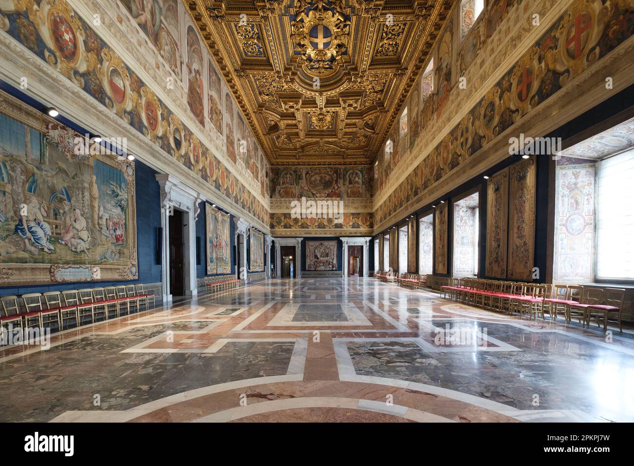 Rome, Italy. 07th Apr, 2023. A view of Hall of the Corazzieri at the ...