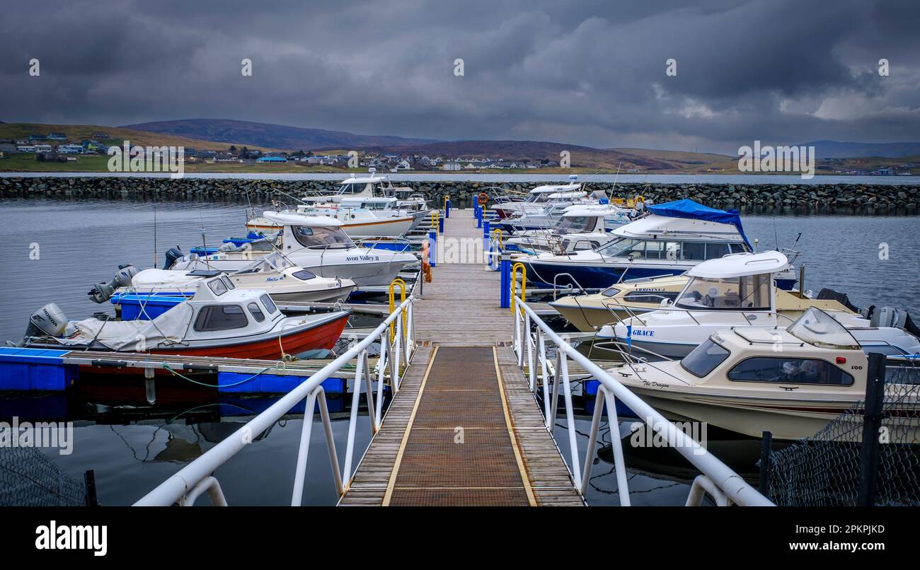 The tiny harbour at Brae, Shetland mainland, Scotland Stock Photo - Alamy