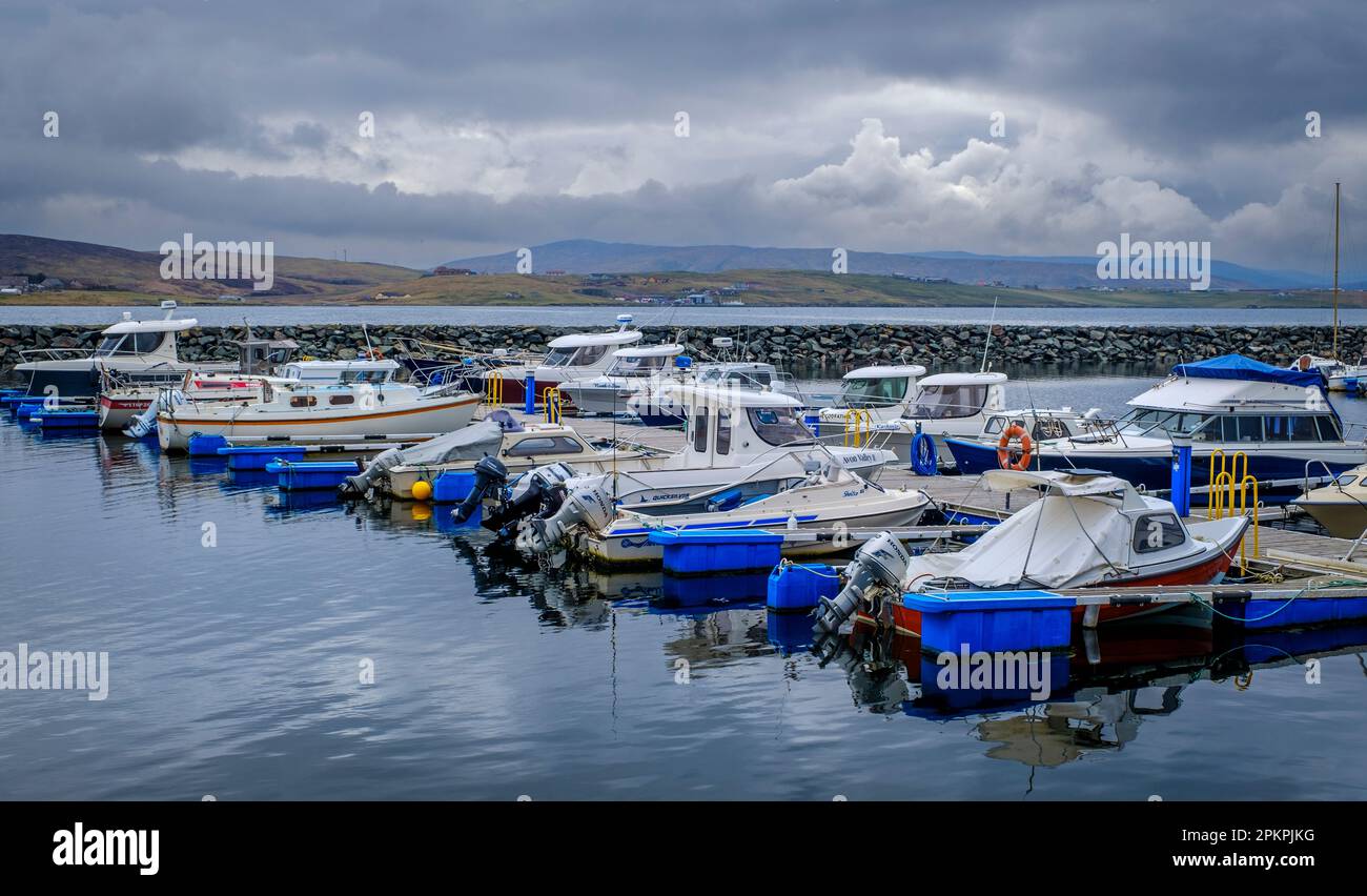 The tiny harbour at Brae, Shetland mainland, Scotland Stock Photo - Alamy