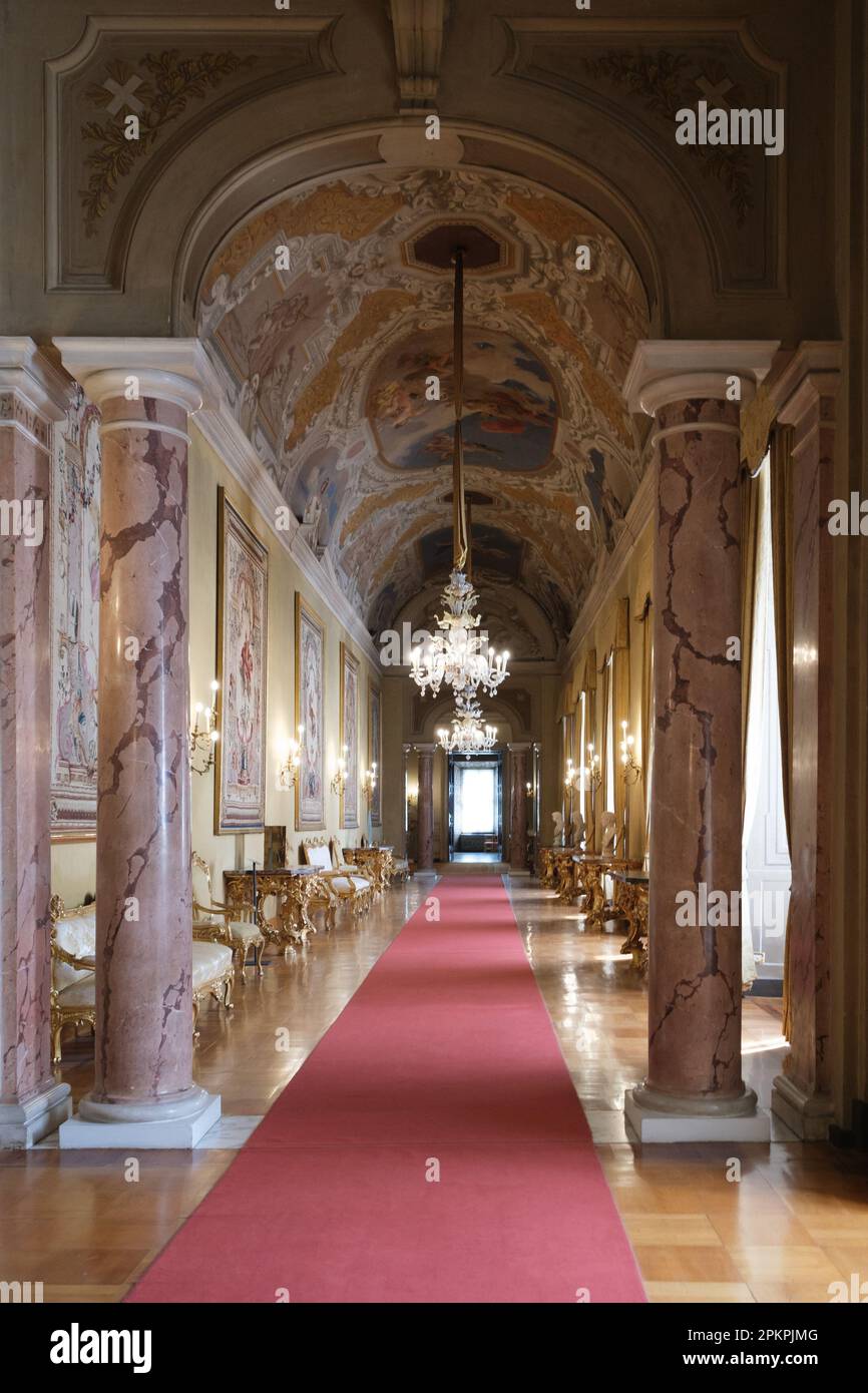 Rome, Italy. 07th Apr, 2023. A view of Aisle at the Quirinal Palace in ...