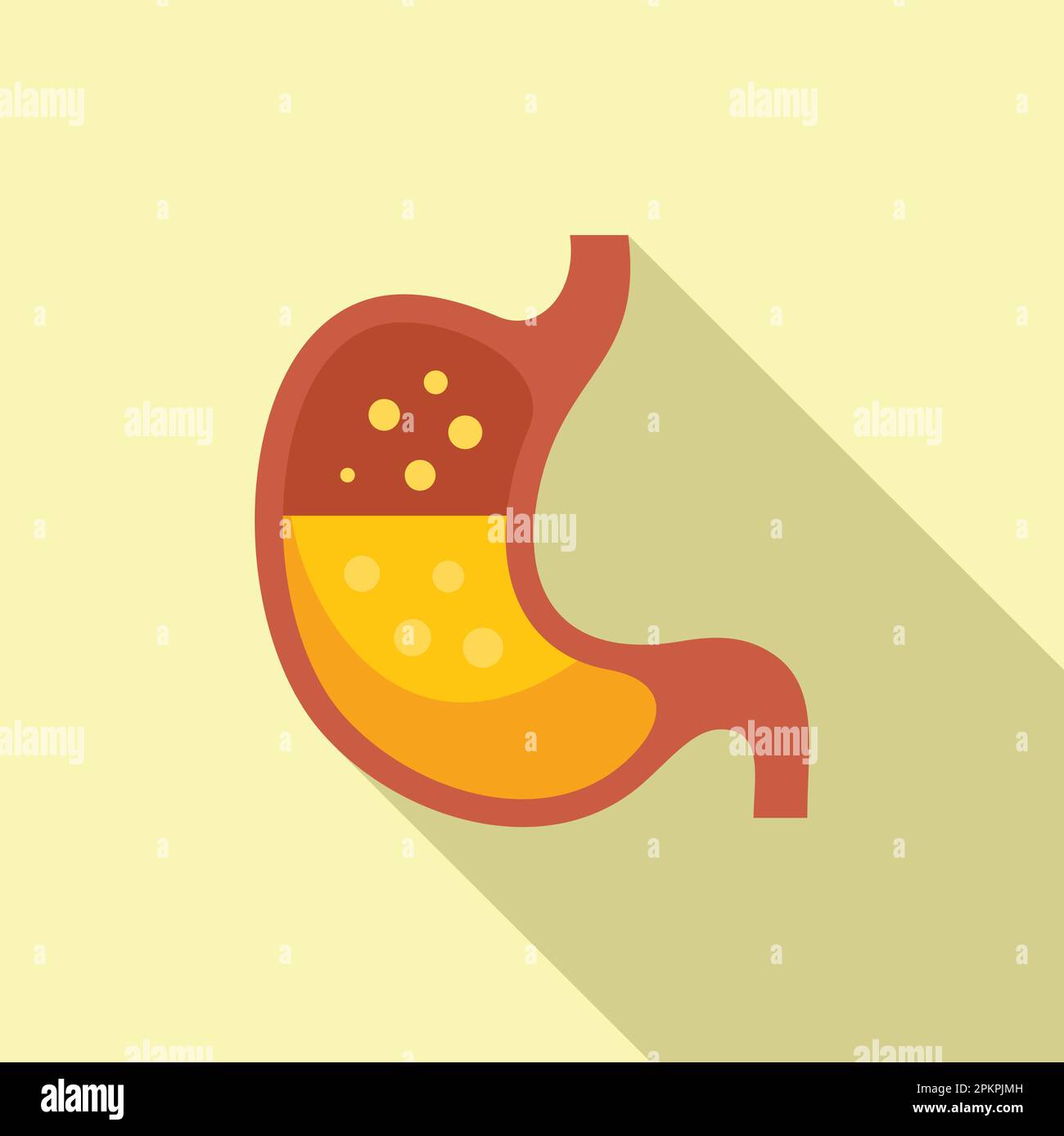 Stomach immune system icon flat vector. Virus shield. Human body Stock ...