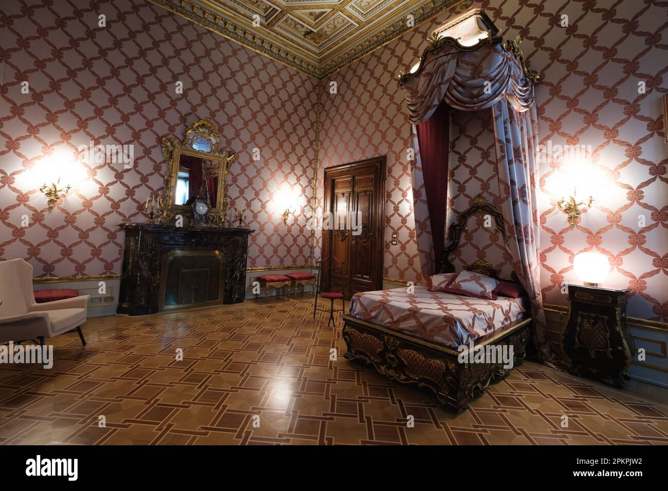 Rome, Italy. 07th Apr, 2023. A view of bedroom dame at the Quirinal ...
