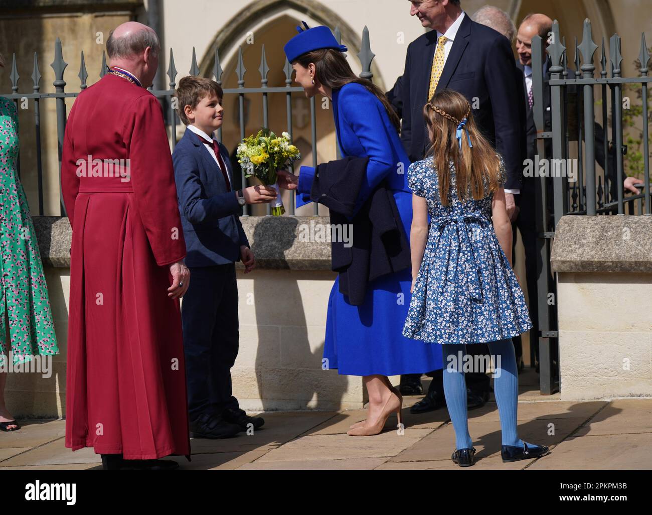 The Princess of Wales receives a posy from Samuel, aged 8 after ...