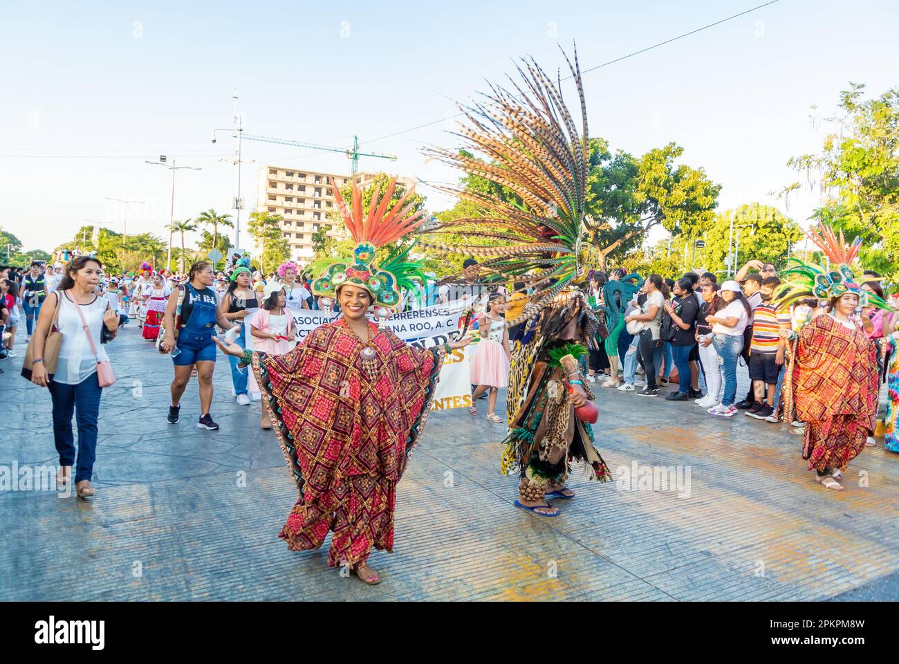 Cancun, Quintana Roo, Mexico, Mexican people with traditional mexican ...