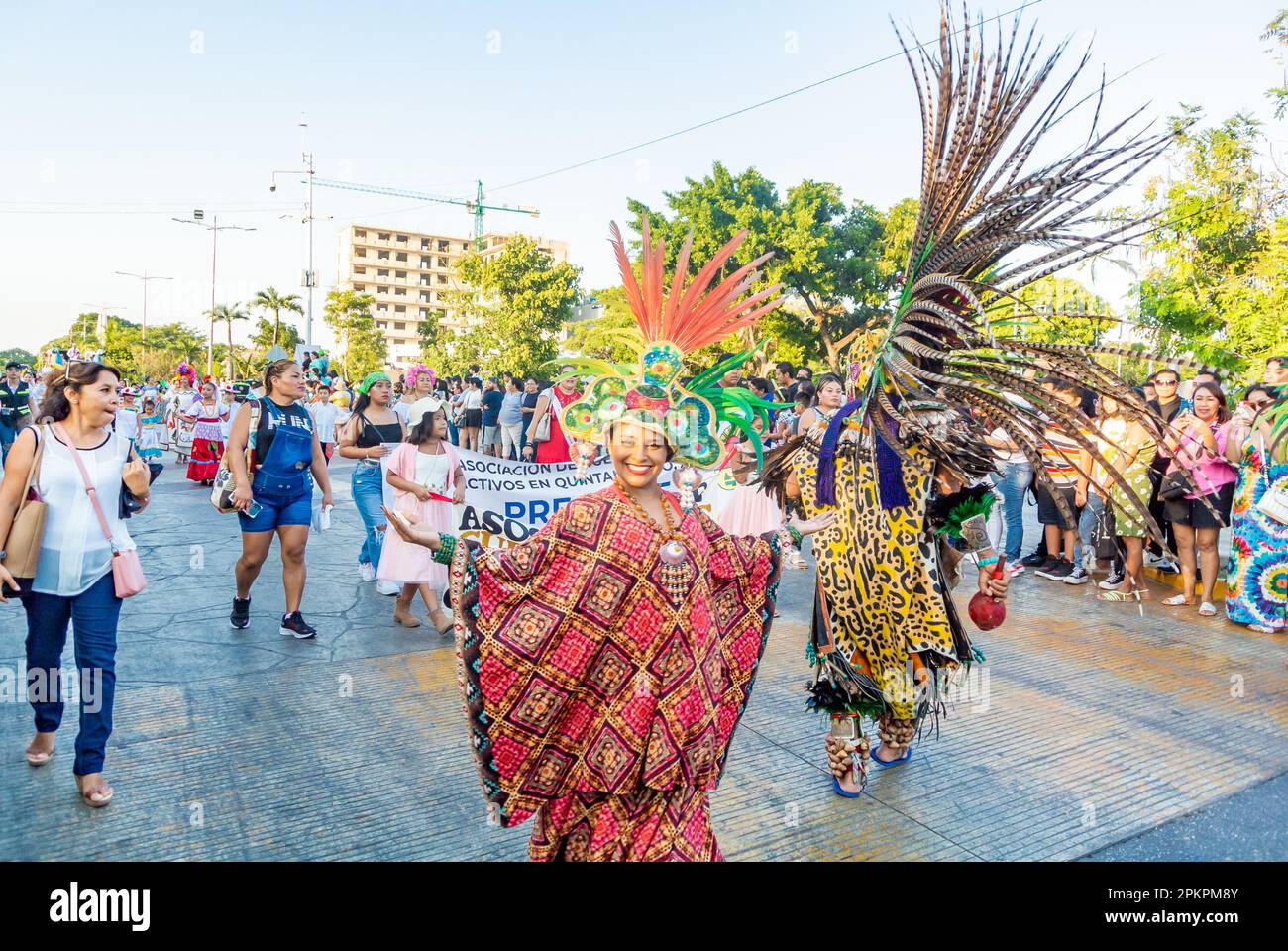 Cancun, Quintana Roo, Mexico, Mexican people with traditional mexican ...