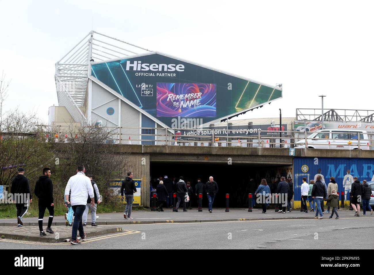 Fans arrive at the ground ahead of the Premier League match at Ellend ...