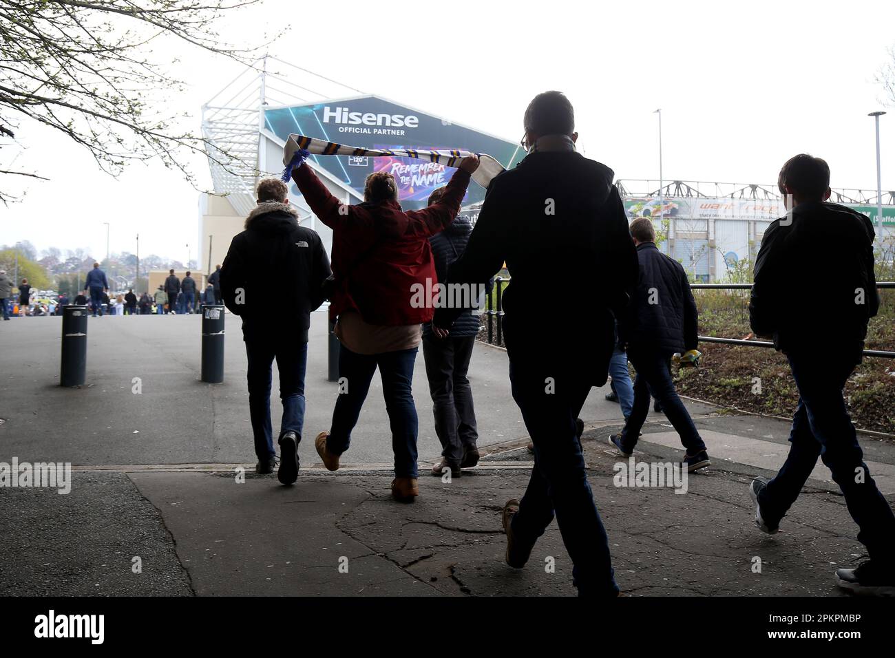 Fans arrive at the ground ahead of the Premier League match at Ellend ...