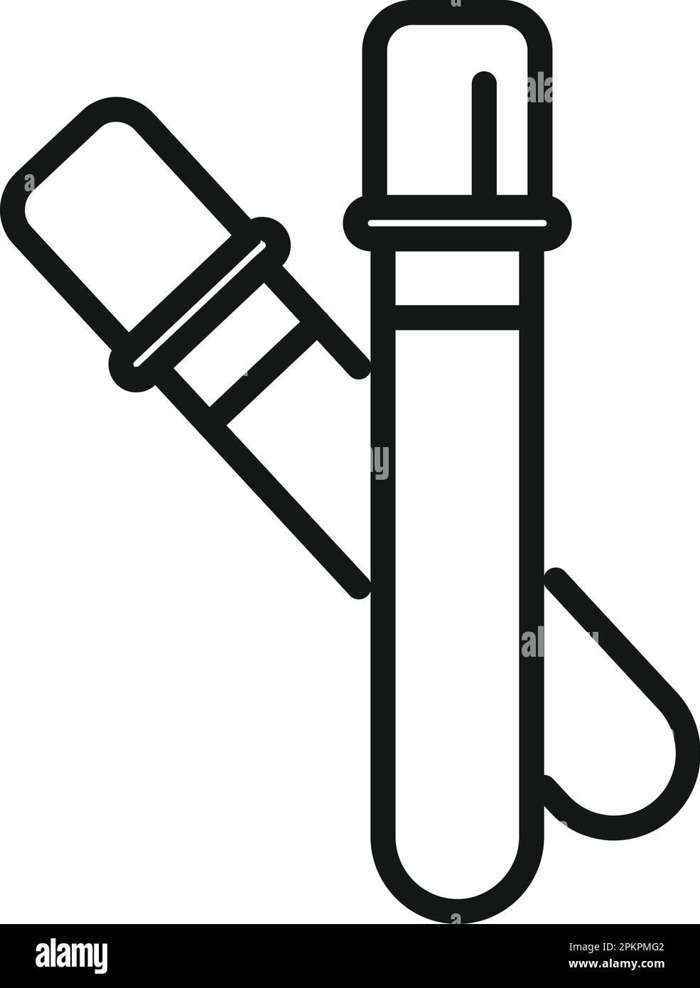 Lab test tube icon outline vector. Health system. Body human Stock ...