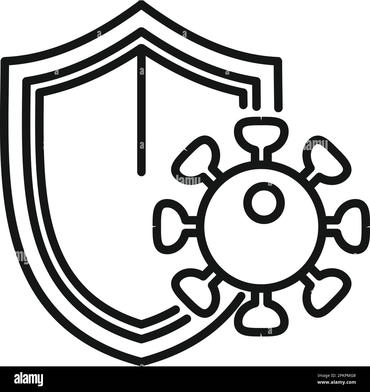 Virus shield protection icon outline vector. Stop immune. Infection ...