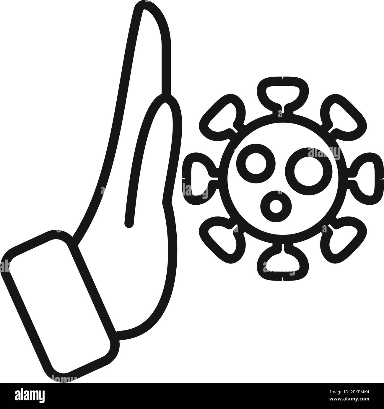 Stop virus immune system icon outline vector. Health shield. Human ...