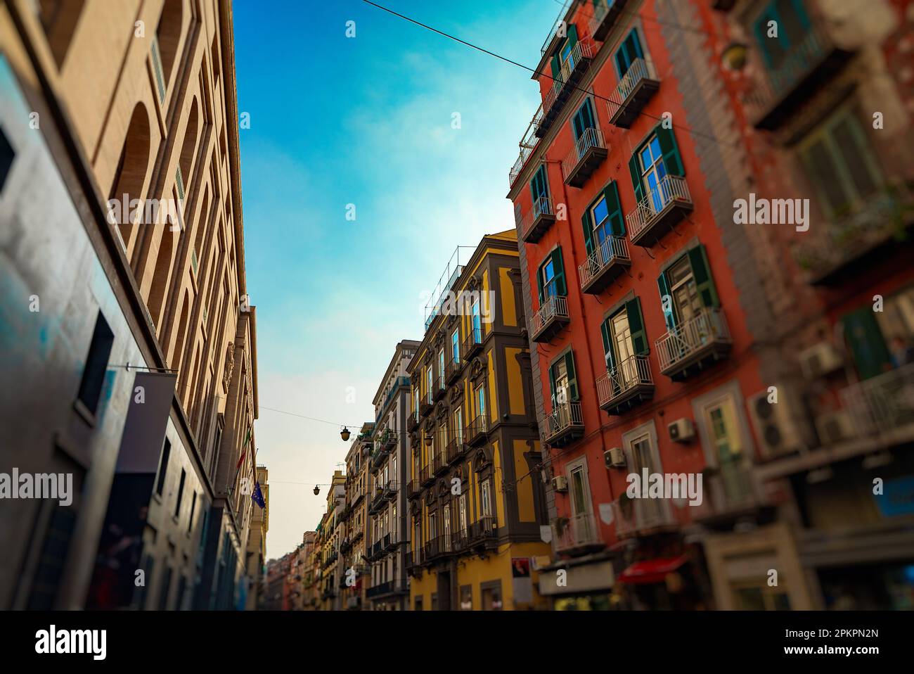 Prosperous street area with houses in Italy Stock Photo - Alamy