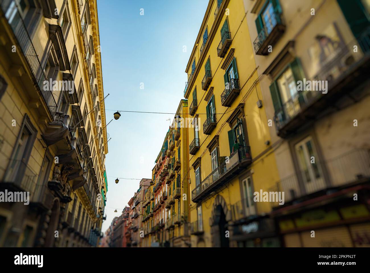Prosperous street area with houses in Italy Stock Photo - Alamy