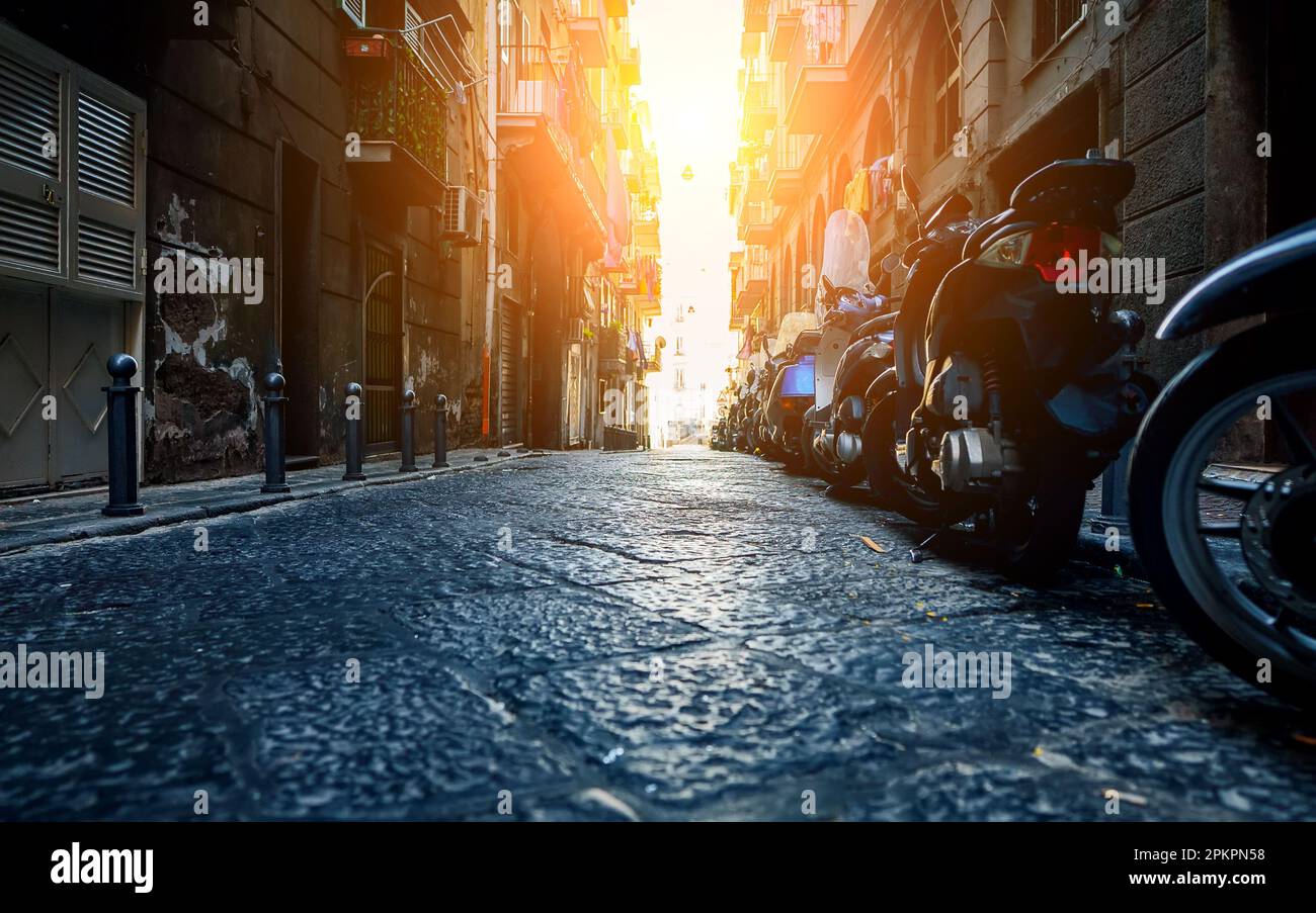Typical street with houses in Italy Stock Photo - Alamy