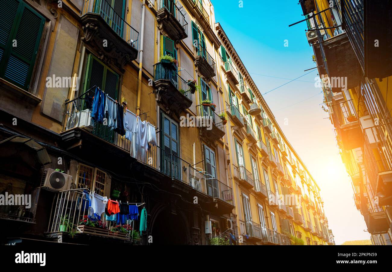 Typical street with houses in Italy Stock Photo - Alamy