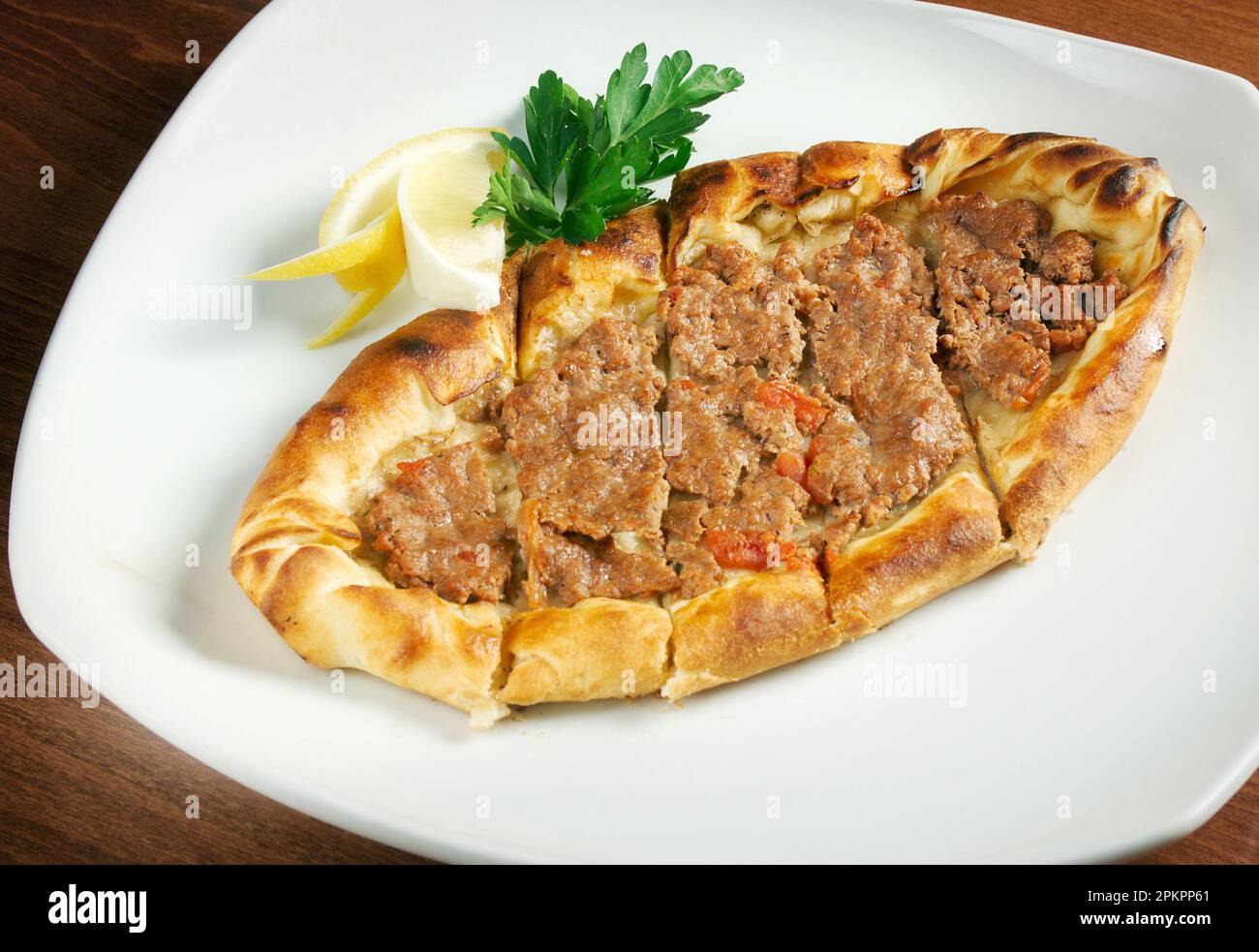 Pastrmalija -Macedonian bread pie made from dough and meat Stock Photo ...