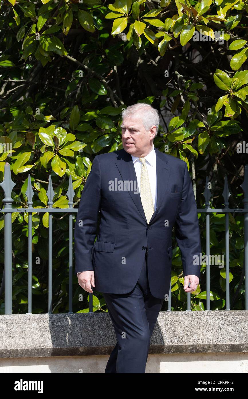 Windsor, Berkshire, UK. 9th April, 2023. Prince Andrew, The Duke of ...