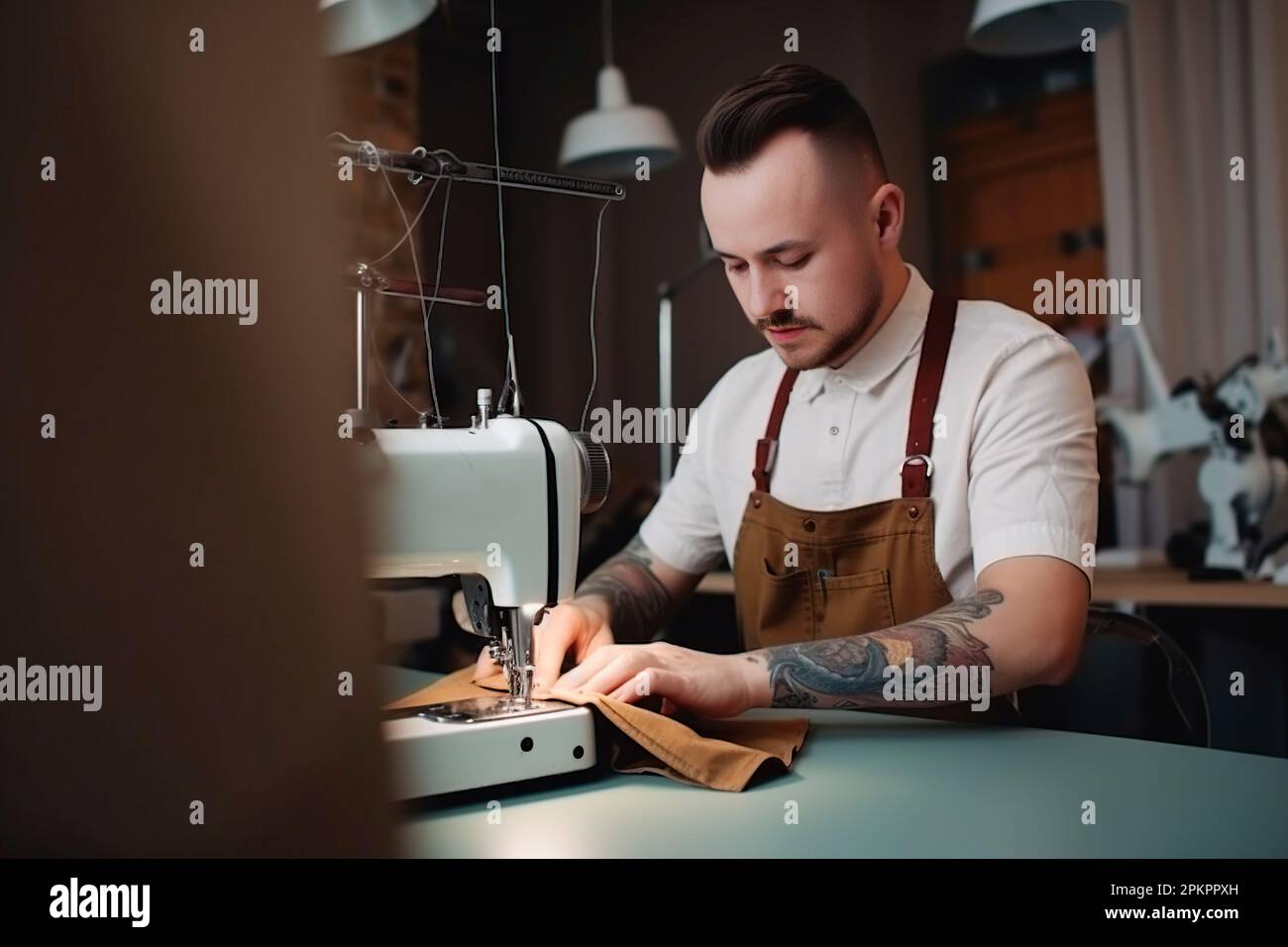 Man with sewing machine hi-res stock photography and images - Alamy
