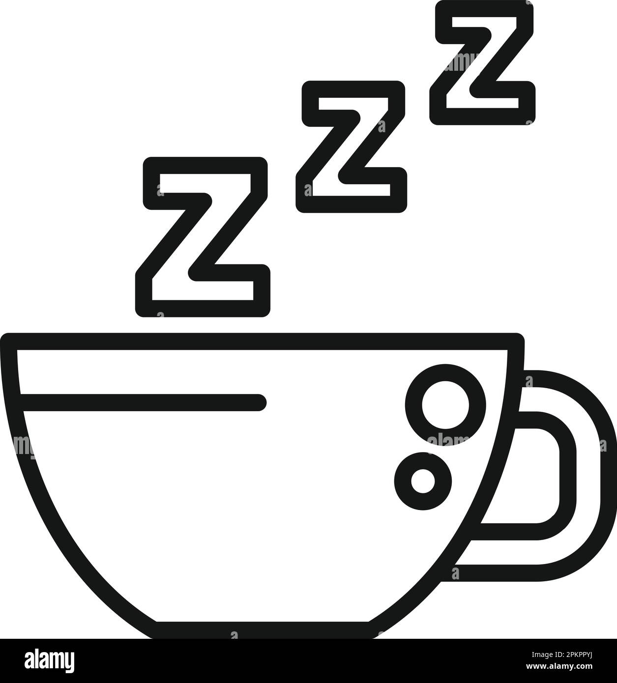Sleeping coffee cup icon outline vector. Sleep insomnia. Stress person ...