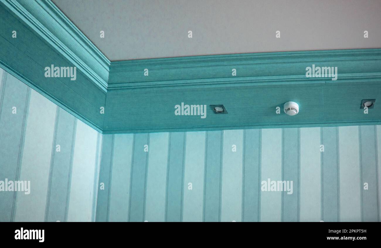 Part of the living room, corner of the wall from the ceiling, mounted ...