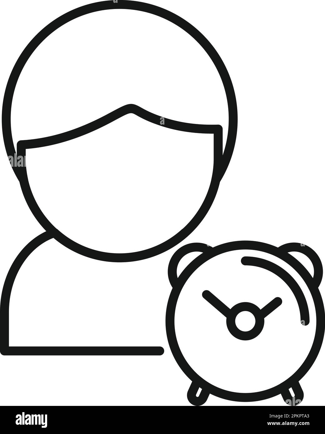 Woman asleep bed alarm clock Stock Vector Images - Alamy