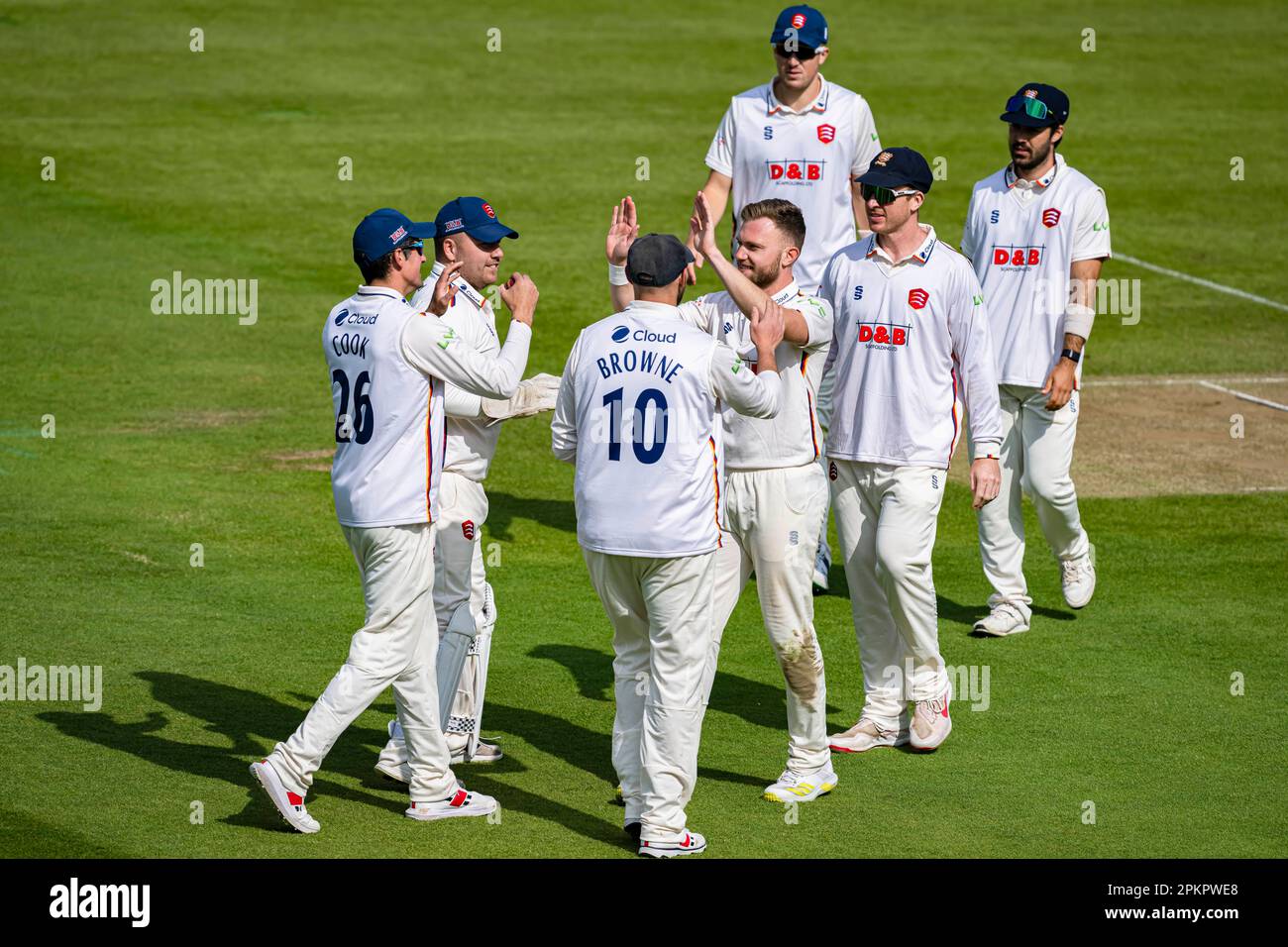LONDON, UNITED KINGDOM. 09 April, 2023. Sam Cook of Essex celebrates ...