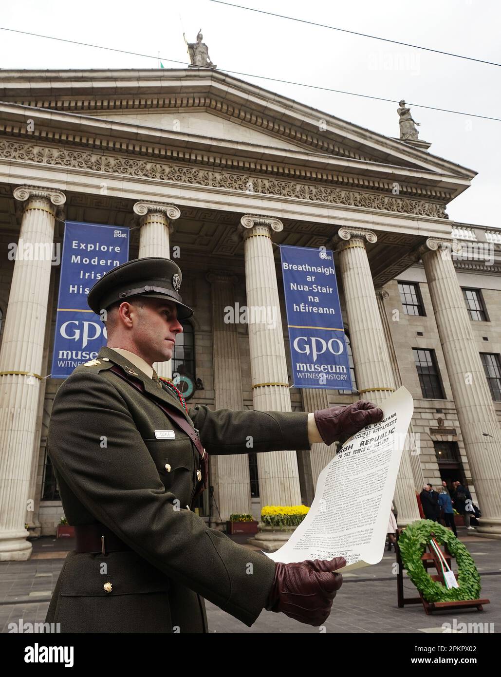 Capt Austin Doyle with the Proclamation of Independence following a ...