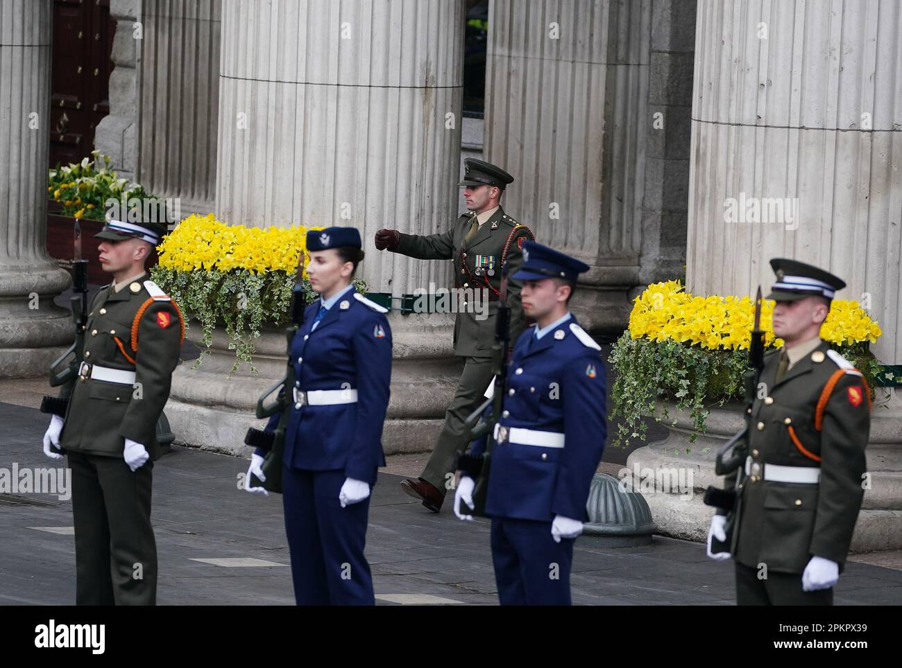 Capt Austin Doyle prepares to read the Proclamation of Independence ...