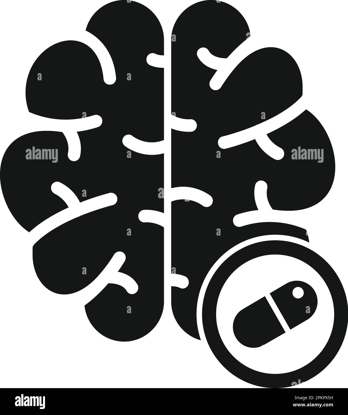 Brain antidepressant icon simple vector. Drug treatment. Person health ...