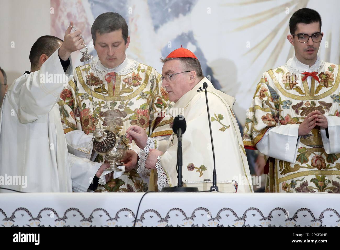 Pula, Croatia. 9th Apr 2023. The Archbishop of Zagreb, Cardinal Josip ...