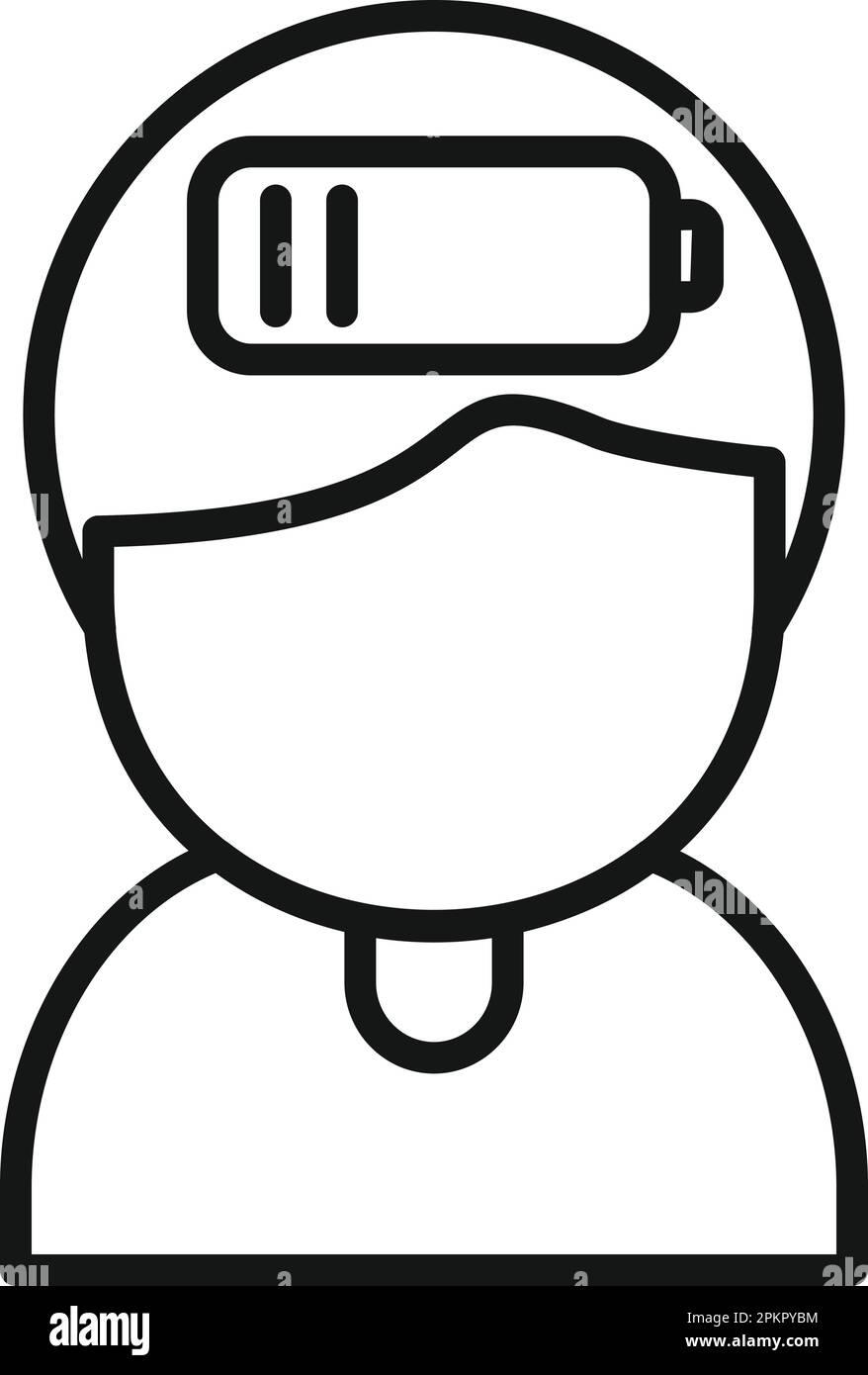 Low battery person icon outline vector. Pill drug. Health disorder ...