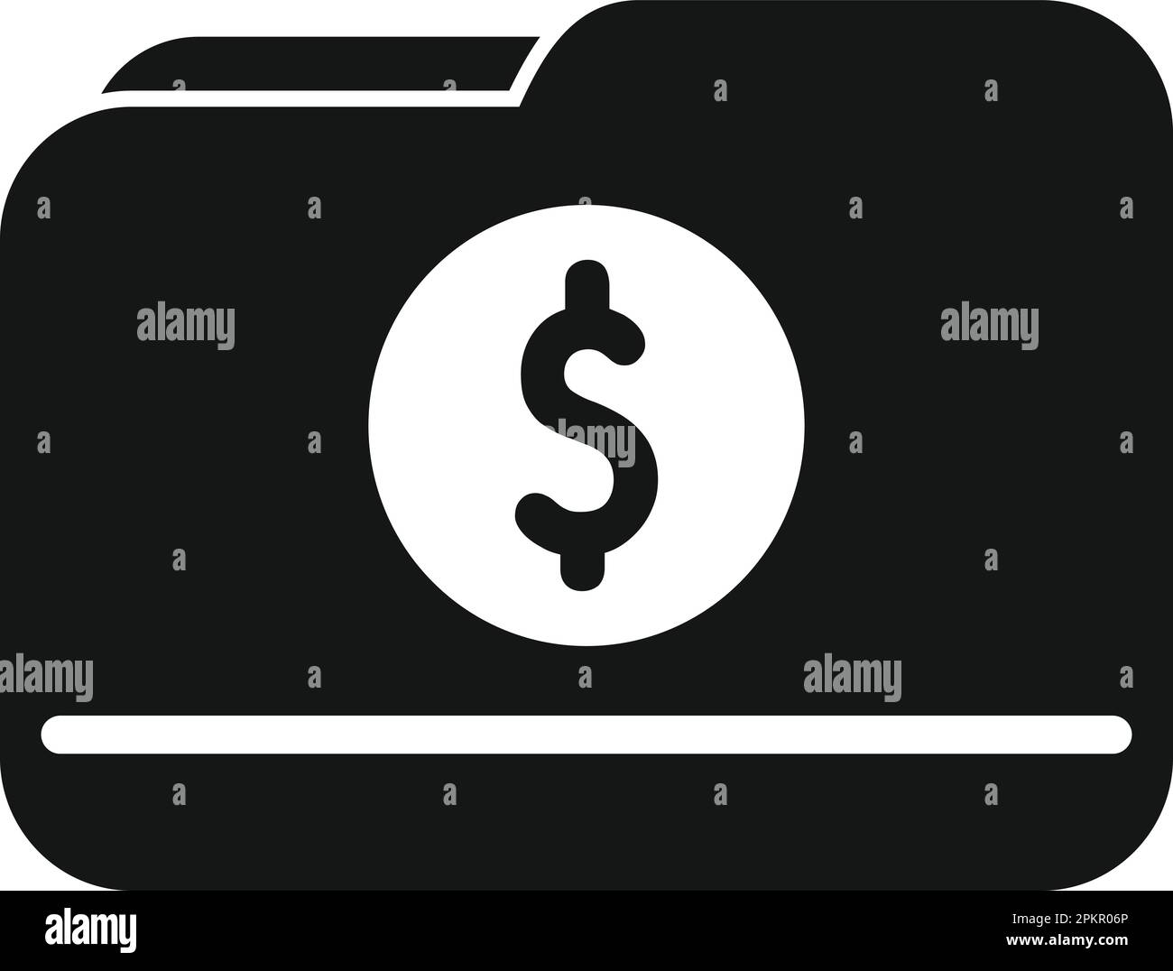 Money folder icon simple vector. Bank finance. Coin capital Stock ...