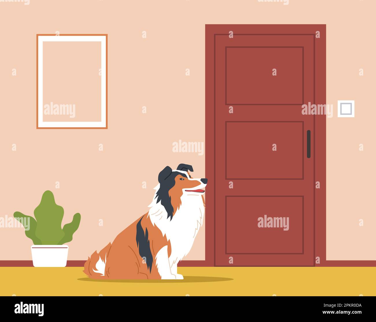 Collie dog waiting Stock Vector Images - Alamy