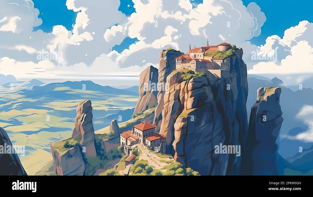 Meteora artwork hi-res stock photography and images - Alamy
