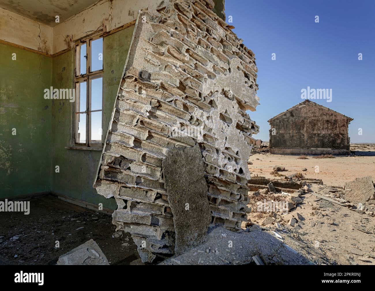 Abandoned houses in the diamond ghost town of Elizabeth Bay in the ...