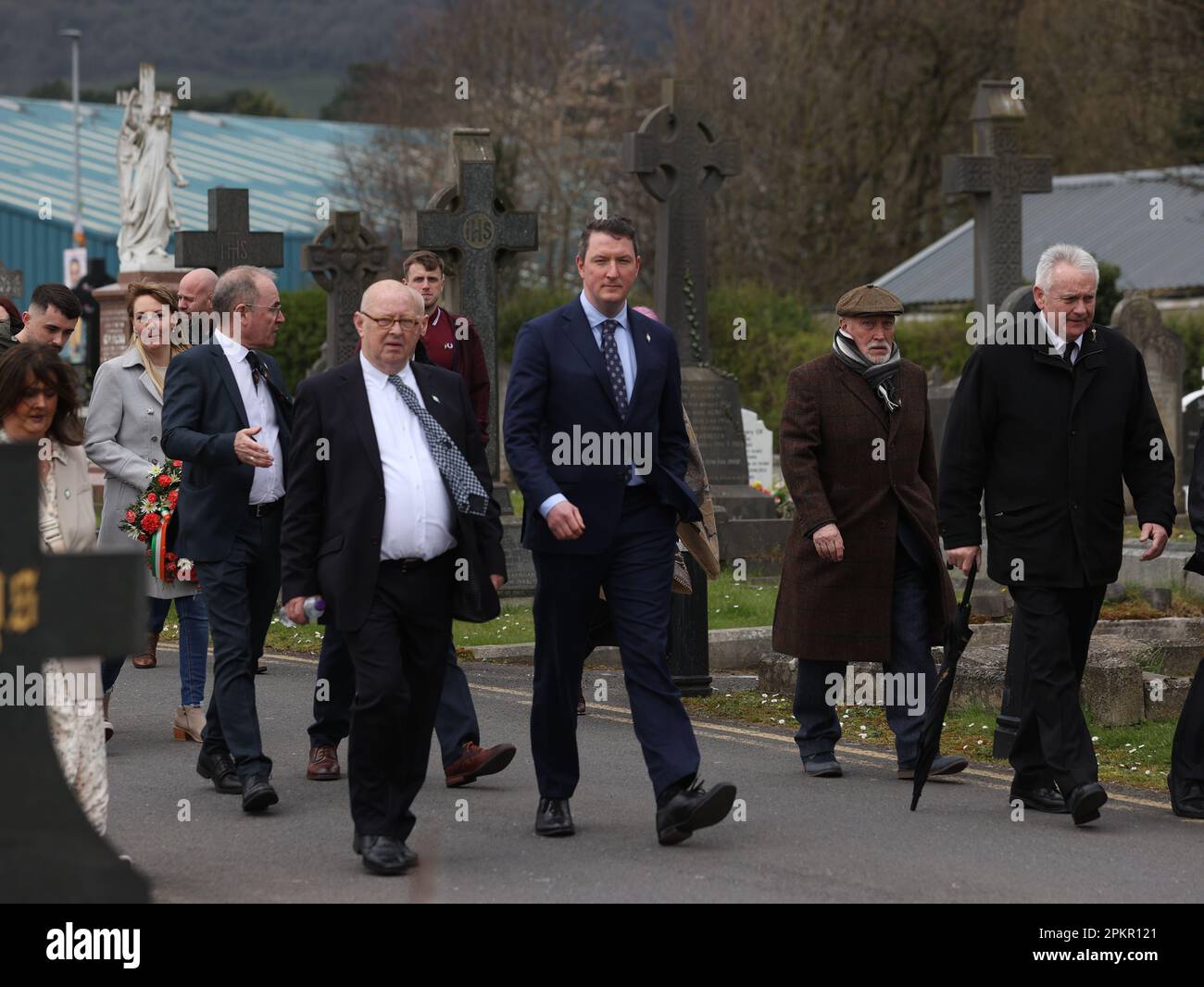 John Finucane and Joe Austin enters Milltown Cemetery in Belfast ...