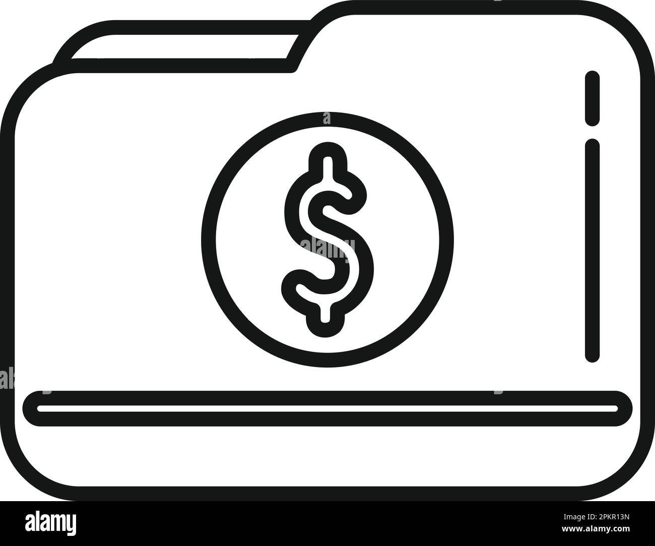 Money folder icon outline vector. Bank finance. Coin capital Stock ...