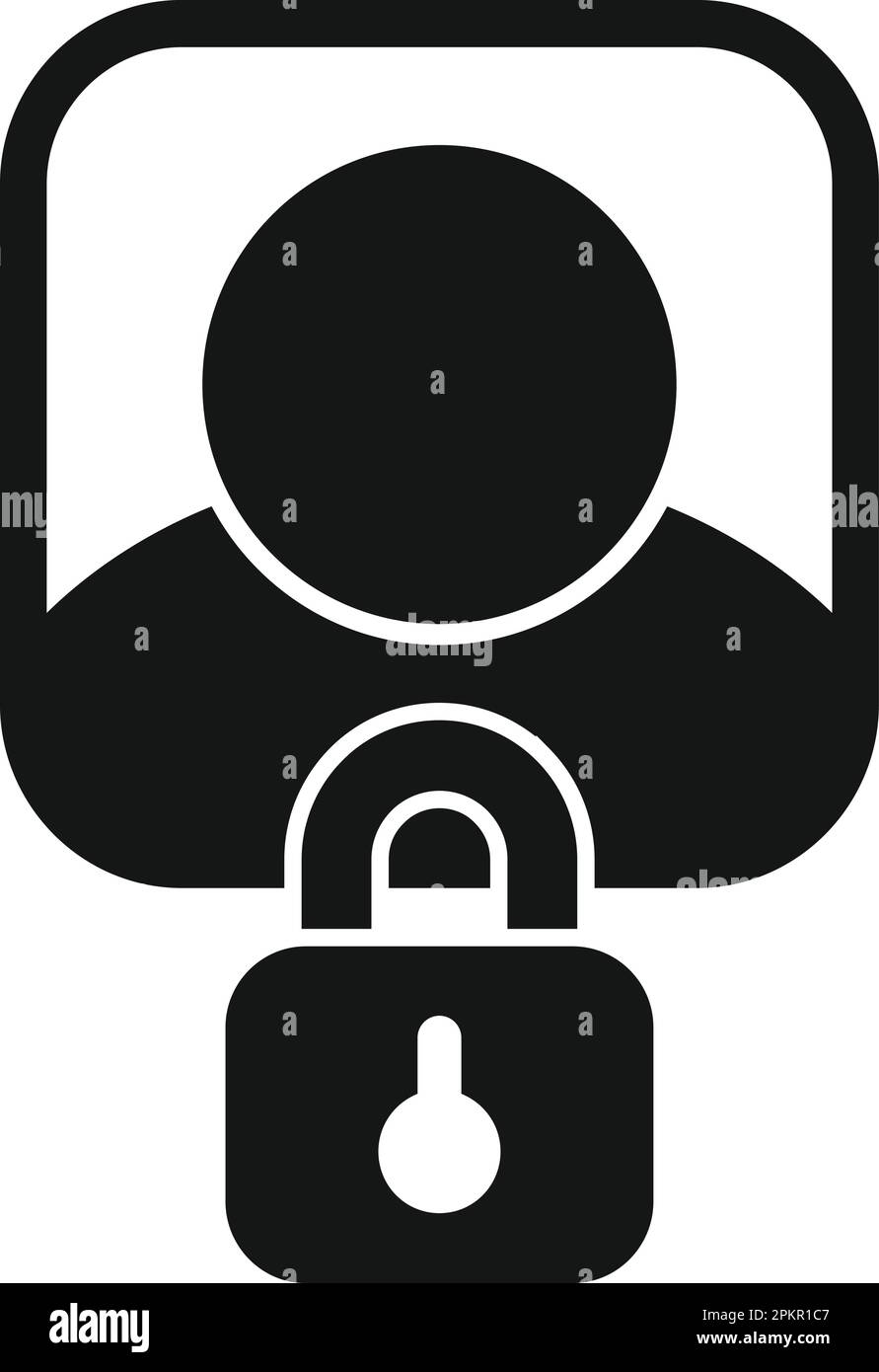 Blocked account icon simple vector. User email. Data people Stock ...